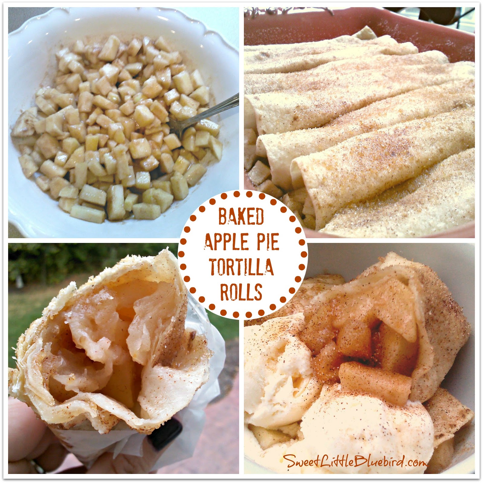 Baked Apple Pie Tortilla Rolls - Sweet Little Bluebird