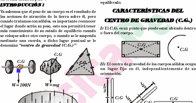 Fisica Aplicada: Ejercicios de Centro de Gravedad