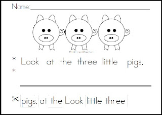 Three Little Pigs Cut and Paste FREEBIE | From the Pond
