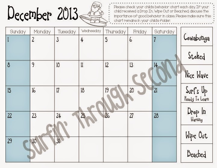 Surf's Up! Behavior Clip Chart Makeover - Surfin' Through Second