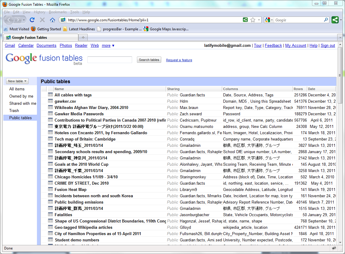 Davy's Tech Blog: Introducing the Google Fusion Tables API