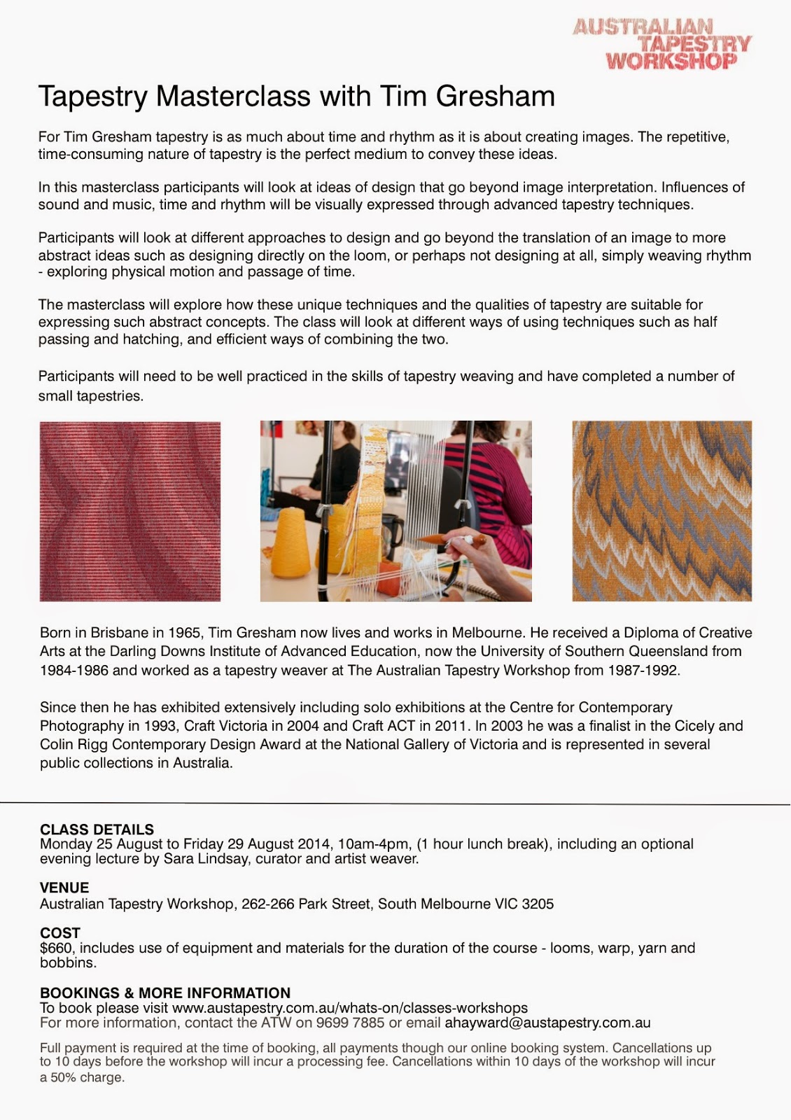 Tim Gresham Studio: Tapestry Masterclass