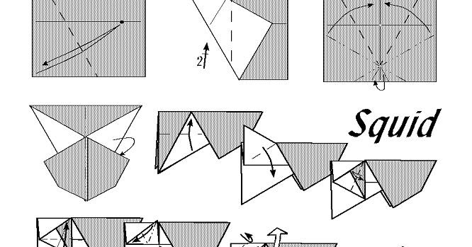 Origami Instruction: Squid Origami | web wanderers
