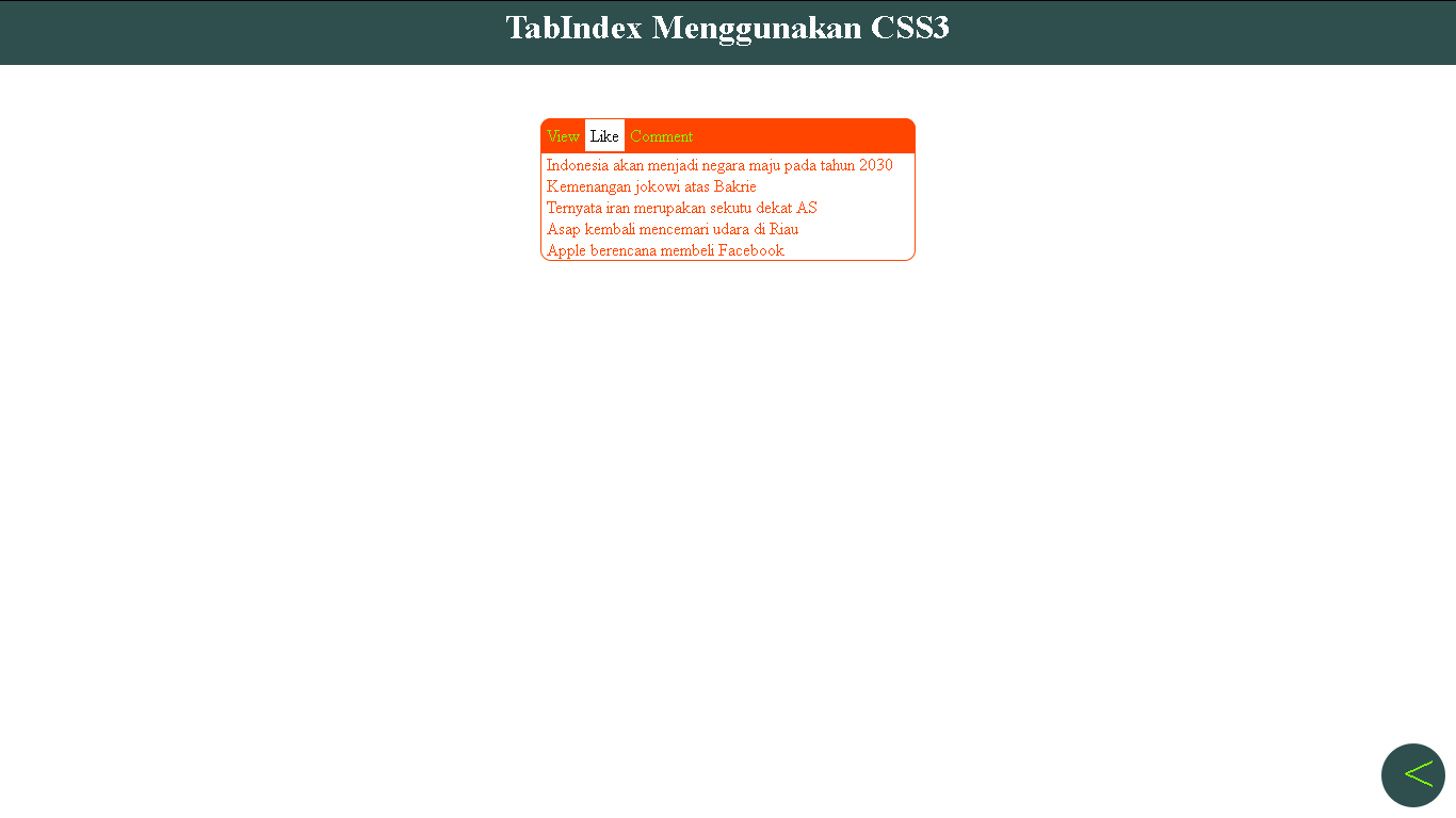 Cara Membuat TabIndex Menggunakan CSS3