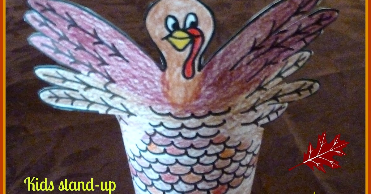 Make it easy crafts: Kid's coloring stand up Thanksgiving turkey