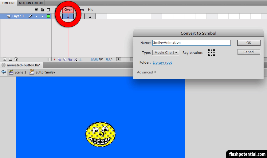 Creating a Simple Animated Button - Flash Tutorial