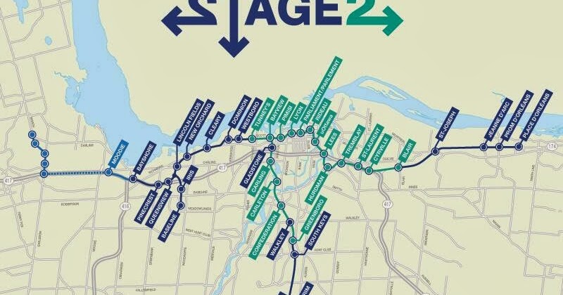 Public Transit in Ottawa: Proposed transportation plan features light rail extensions to be ...