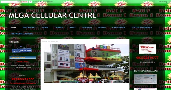 Mega Cell 777 Toko Online Penipu 100% - By PolisiOnline.com