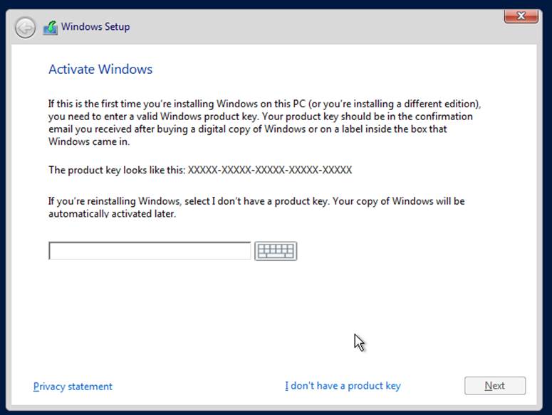 Installing Windows Server 2016 Technical Preview 5