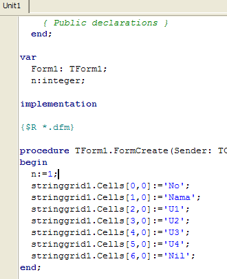 Nugroho's blog.: Stringgrid di Delphi