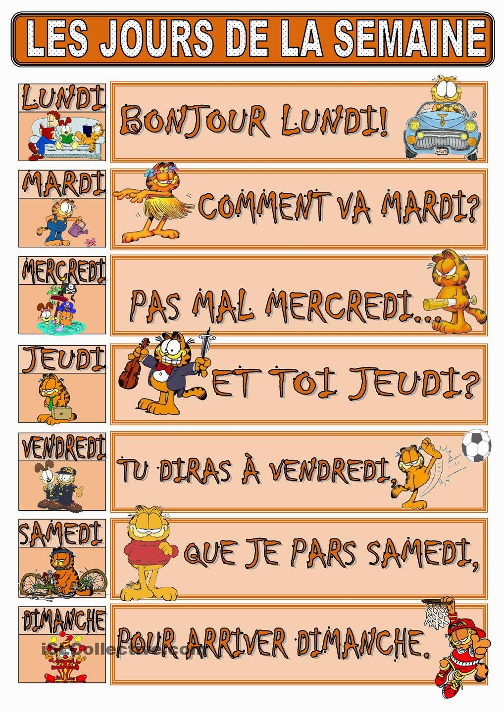 Douce France: Les jours de la semaine