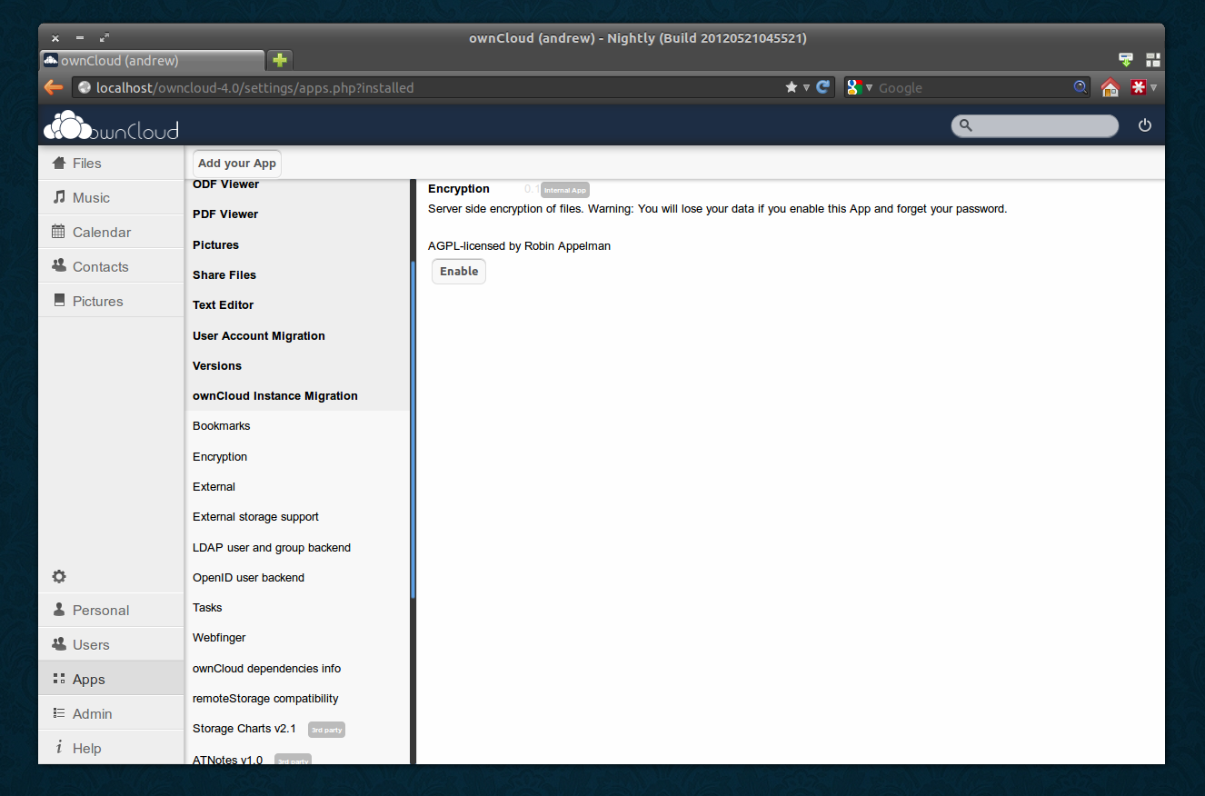 ownCloud 4 Released With File Encryption And Versioning, More ~ Web Upd8: Ubuntu / Linux blog