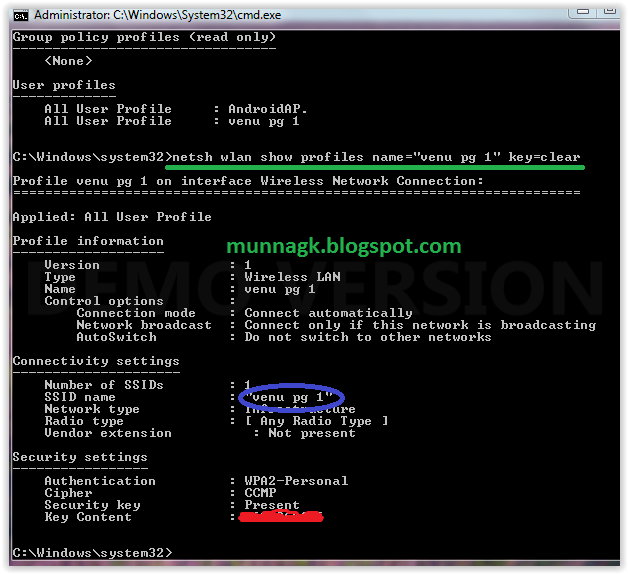 Find forget WiFi password using command prompt Find forget WiFi password using command prompt