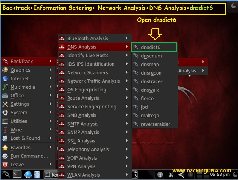 HackingDNA: Learn dnsdict6 on backtrack 5