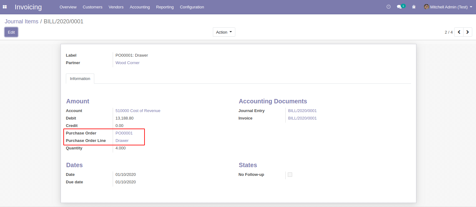 Ecosoft | Your ERP Partner: เพิ่มการแสดงข้อมูลใน Journal Items