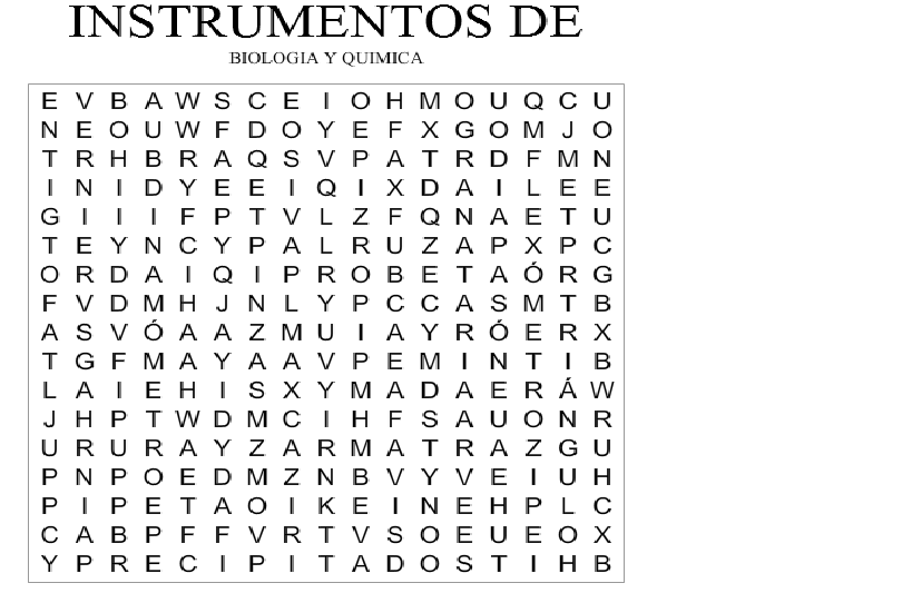 Sopa de letras de instrumentos - Imagui