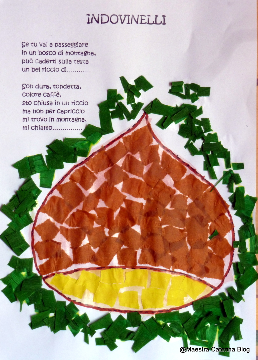 Maestra Caterina: Autunno: LA CASTAGNA FIORELLINA Maestra Caterina: Autunno: LA CASTAGNA FIORELLINA