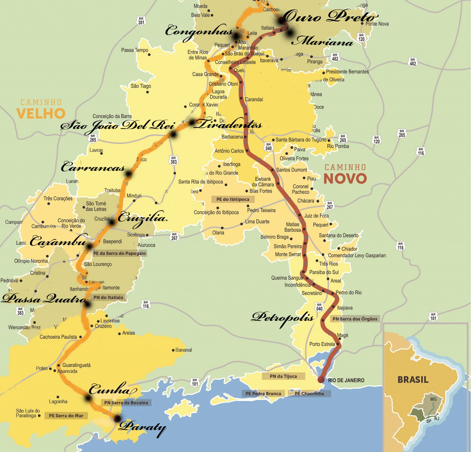 Mapa Do Caminho Velho Da Estrada Real - LIBRAIN