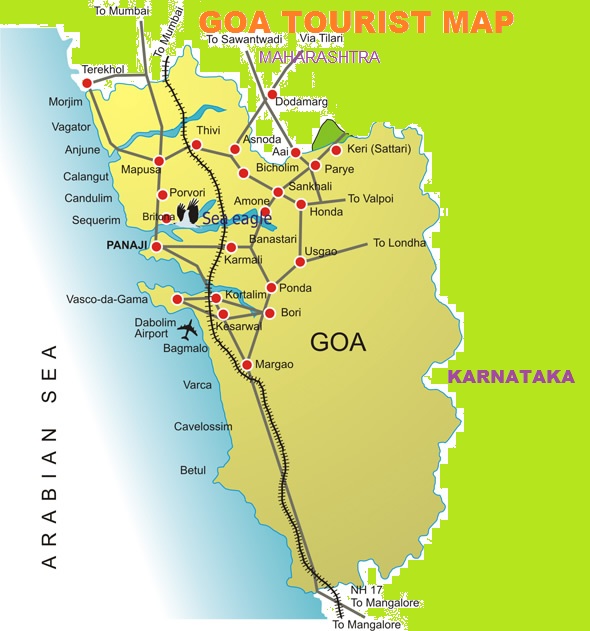 GOA TOURISM MAP | TOURIST ATTRACTIONS IN GOA | GOA TOURIST MAP | LIST OF TOURIST ATTRACTIONS ...