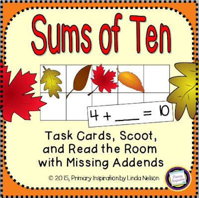Teaching Blog Round Up: Missing Addends Task Cards - Freebie!
