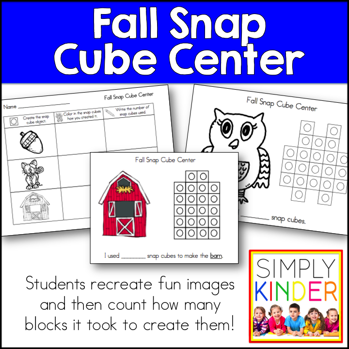 Thanksgiving Snap Cube Math Center Freebie - Simply Kinder