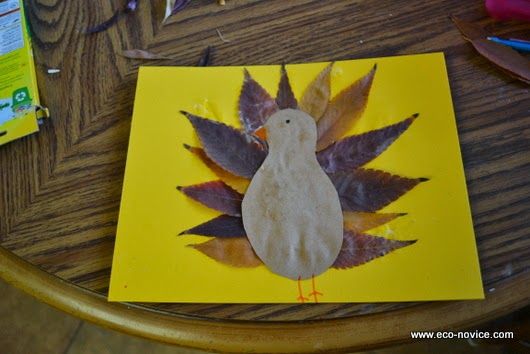 Thanksgiving Turkey Nature Craft with Fall Leaves ~ Eco-novice