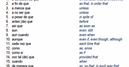 All Spanish Everything!: Grammar - Conjunctions