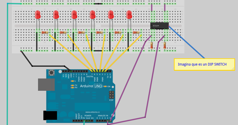 Pequeño Juego con LEDS y Dip Switch