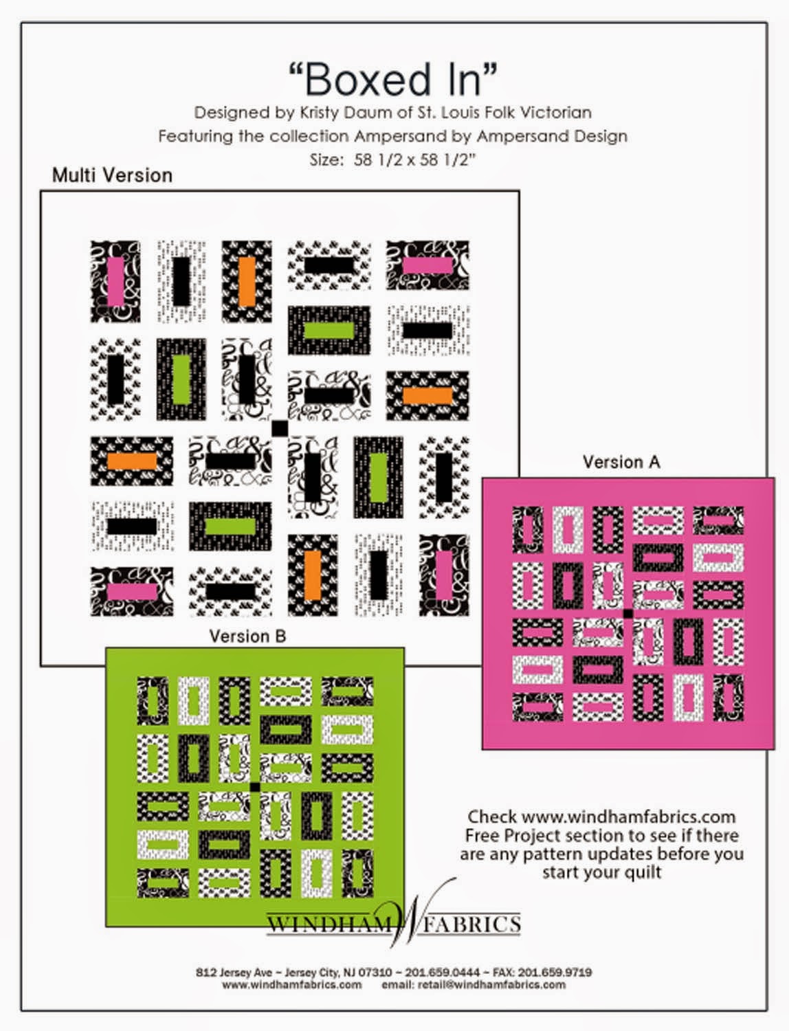 Windham Fabrics - Free Quilt Pattern (Boxed In)