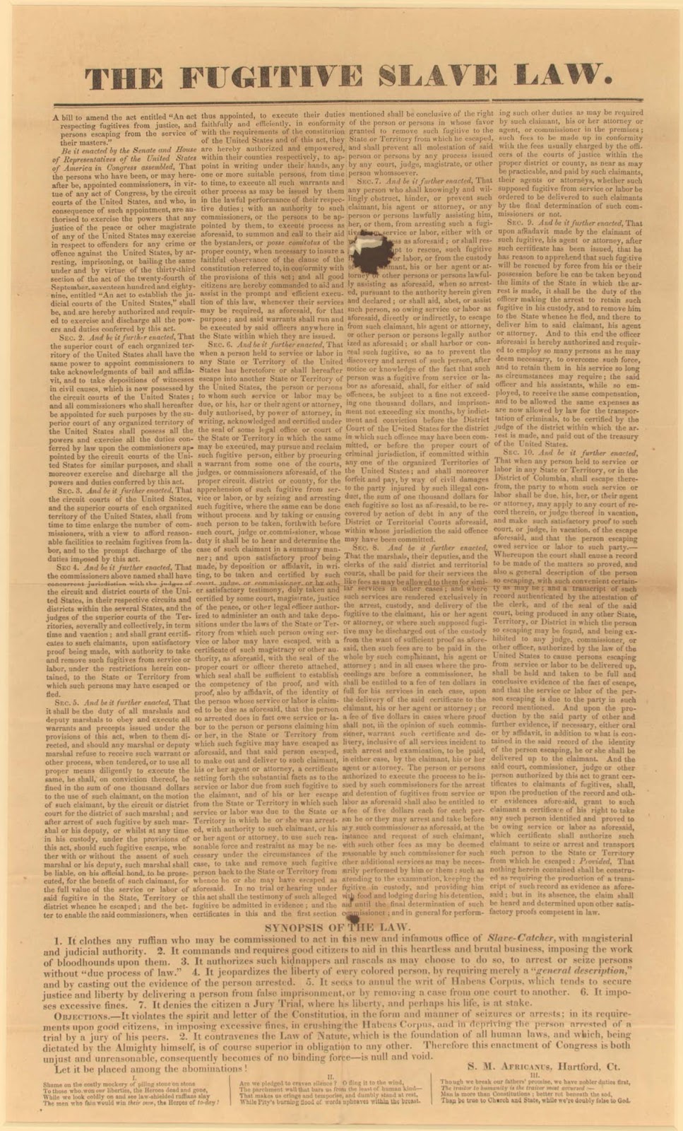 Faith & Freedom Library: Fugitive Slave Law of 1850