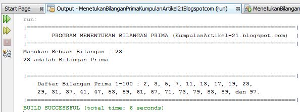 KumpulanArsip-21.blogspot.com: Source Code Java NetBeans Menentukan Bilangan Prima