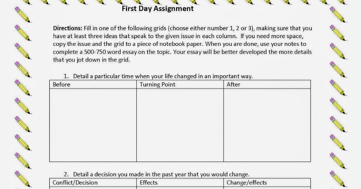 The Best of Teacher Entrepreneurs: LANGUAGE ARTS LESSON – “First Day ...