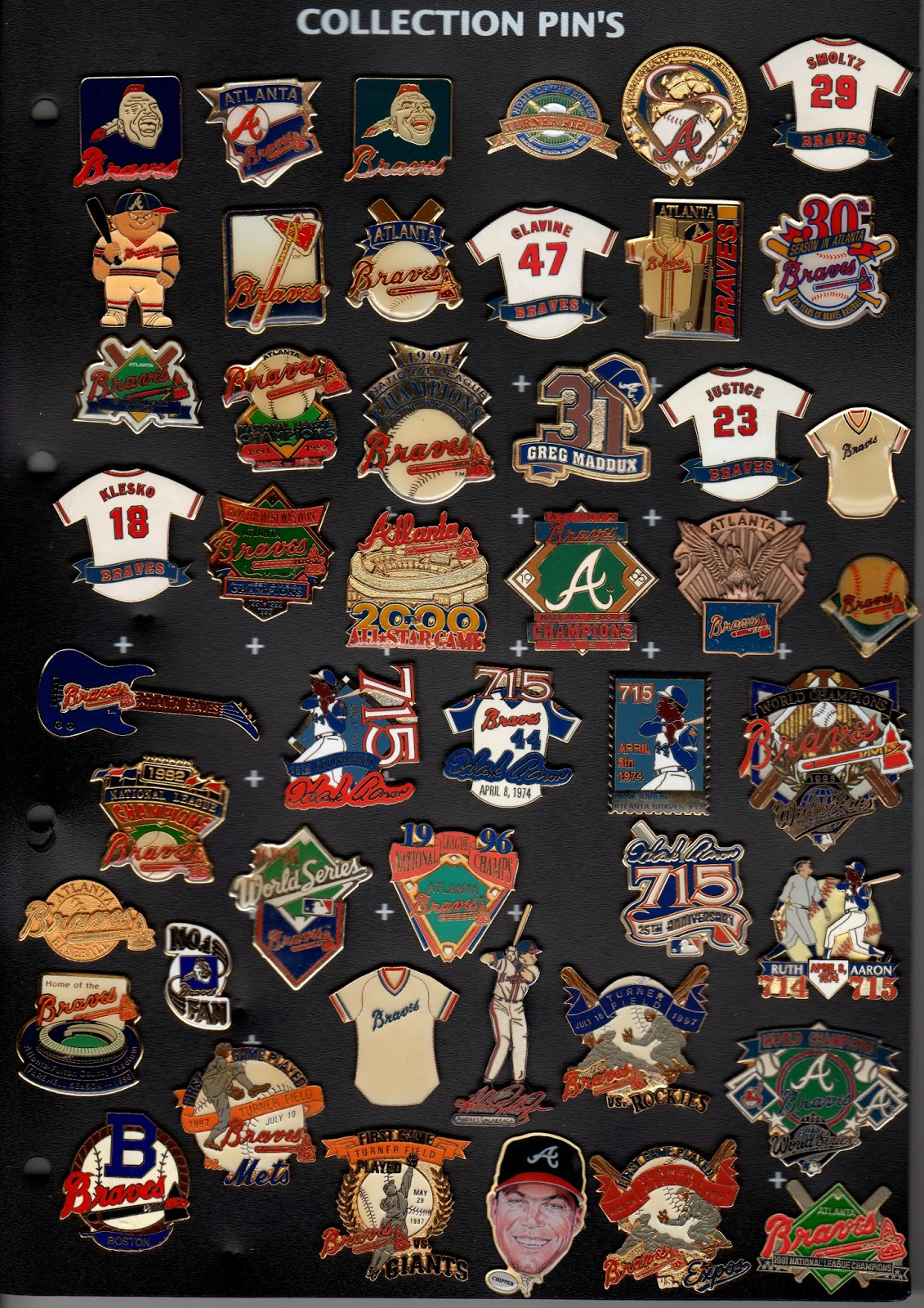 Baseball Pin Collection Display Collecting : Mlb Team Club Baseball Pin