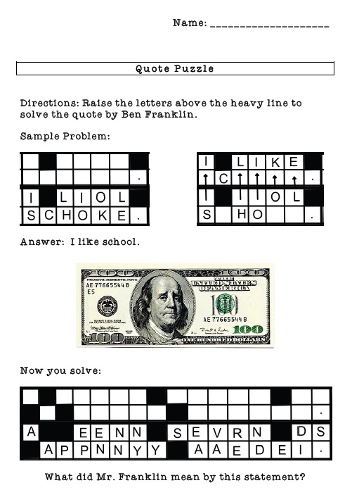 The Best of Teacher Entrepreneurs III: Money Puzzle Package