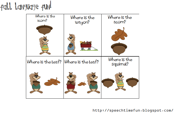 Fall Language Fun! - Speech Time Fun: Speech and Language Activities