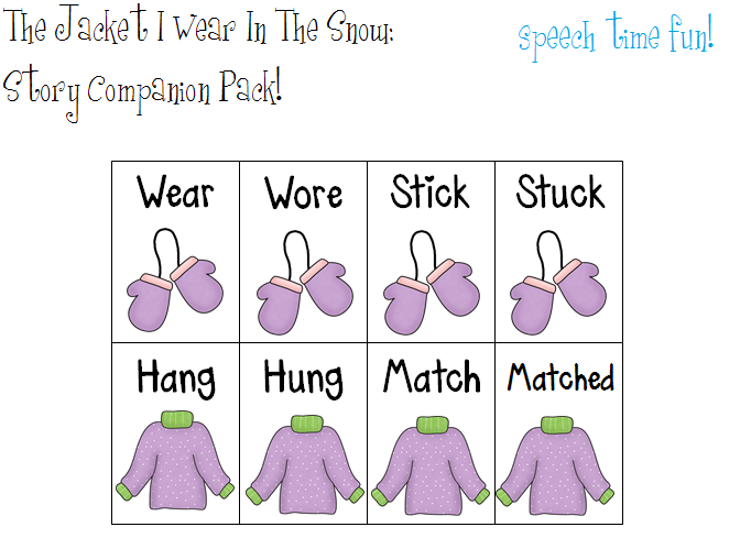 The Jacket I Wear In The Snow: Story Companion Activity Pack! - Speech ...