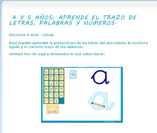 RECURSOS PARA CLASE: TRAZO DE LETRAS Y NÚMEROS
