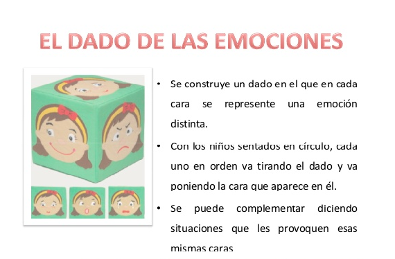 LAS EMOCIONES INCLUYEN: EL DADO DE LAS EMOCIONES