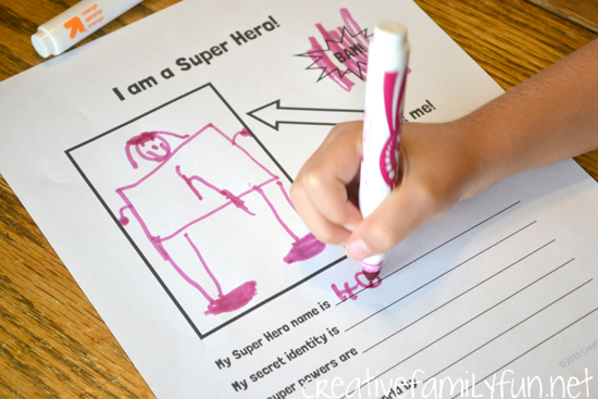 I Am a Super Hero! Writing Prompt - Creative Family Fun