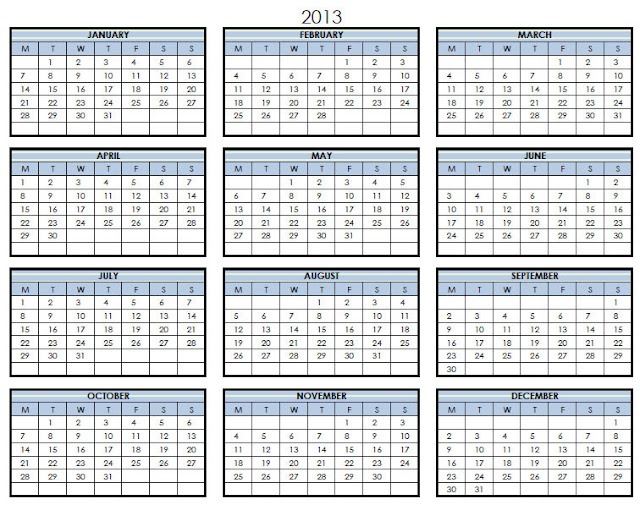 Download or view 2023 Calanders: 2012