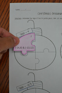 Math in Demand: Christmas Slope Activity