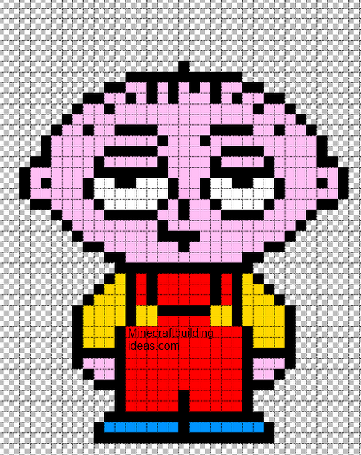 Minecraft Pixel Art Templates: Stewie Griffin Minecraft Pixel Art Templates: Stewie Griffin
