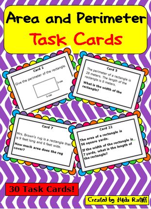 The Best of Teacher Entrepreneurs: MATH LESSON - Task Cards - Area and ...