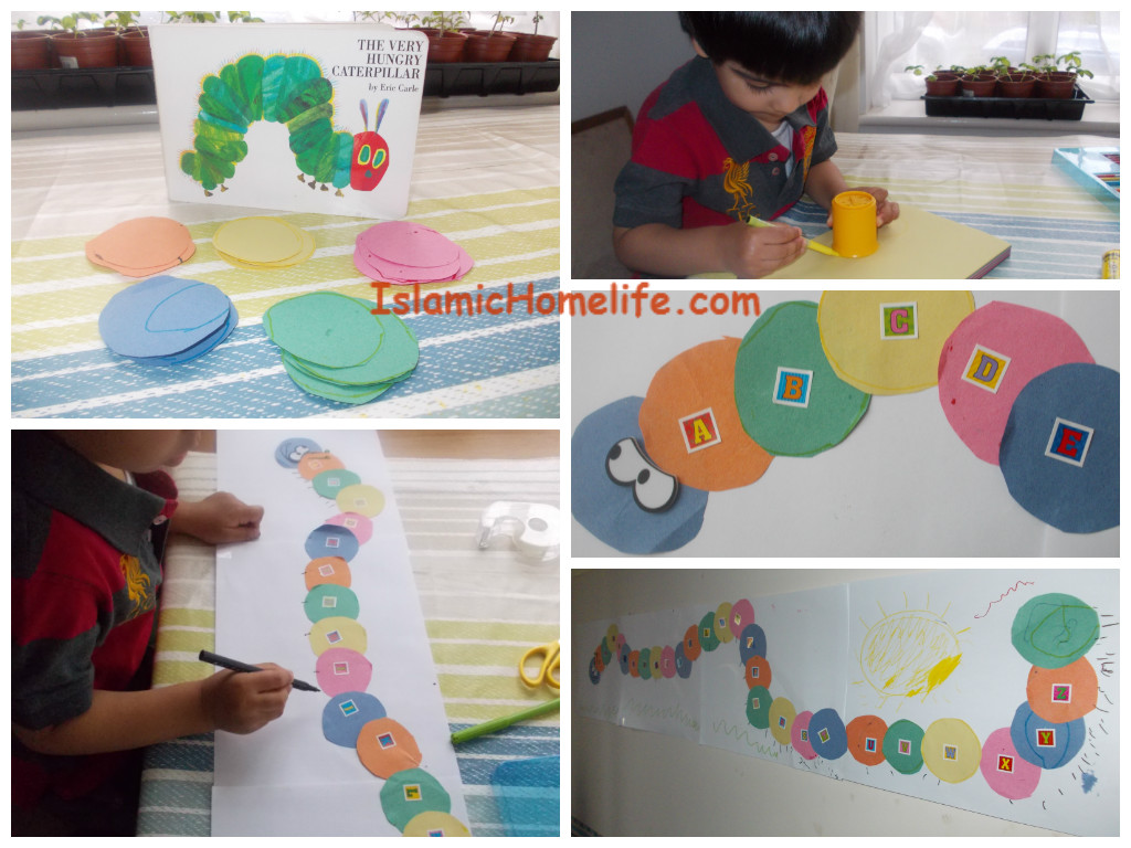 Making an alphabet caterpillar - Muslim Homeschooling Resources