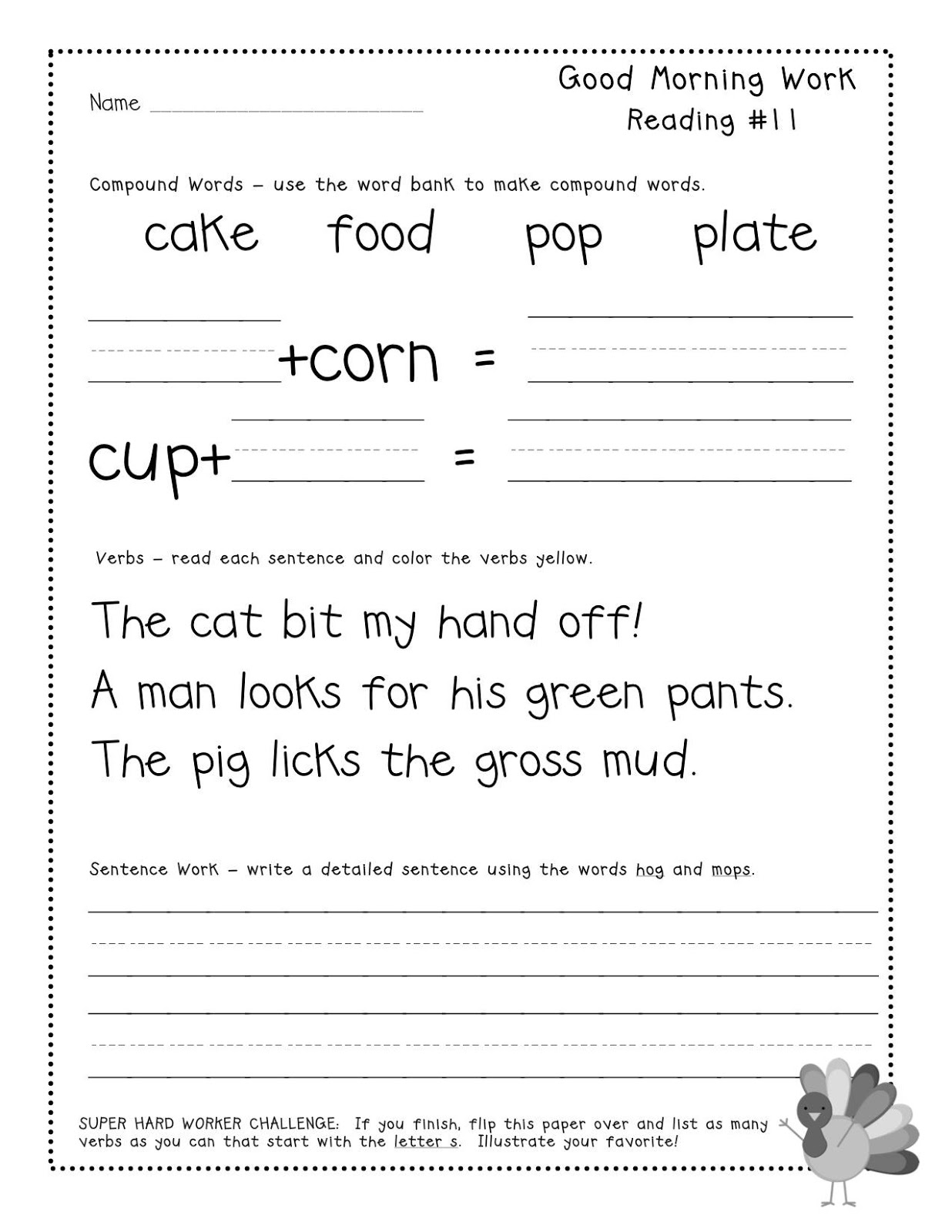 GOOD MORNING WORK - NOVEMBER + FREEBIES - Teacher Idea Factory