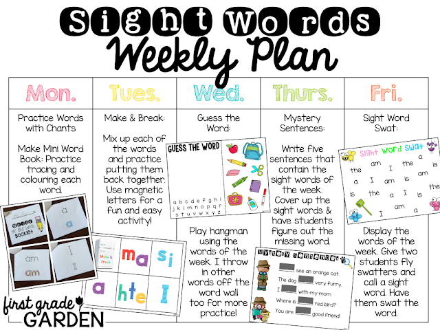 First Grade Garden: Daily Schedule - Sight Words and Poetry/Phonics