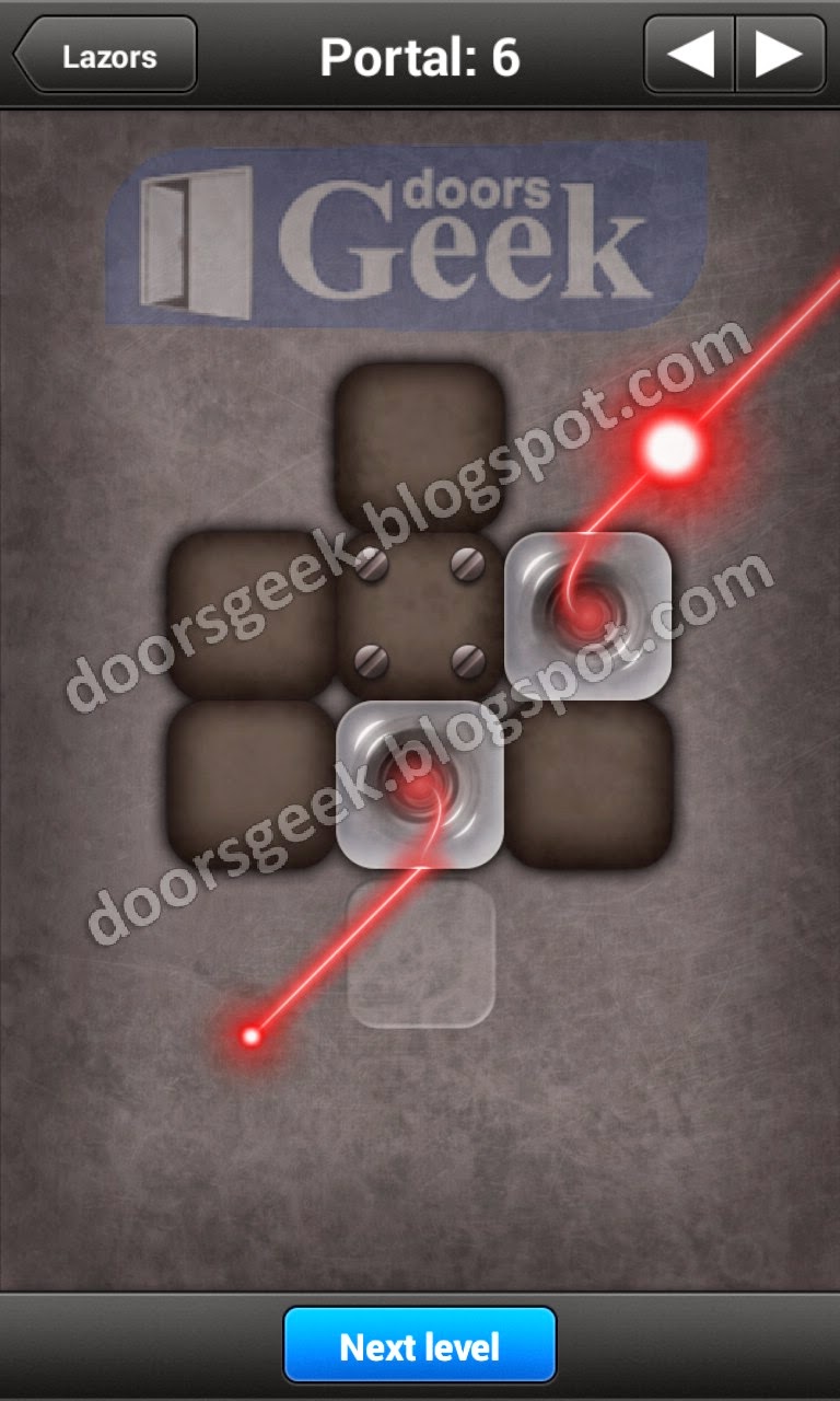 Lazors [Portal] Level 6 Solution ~ Doors Geek
