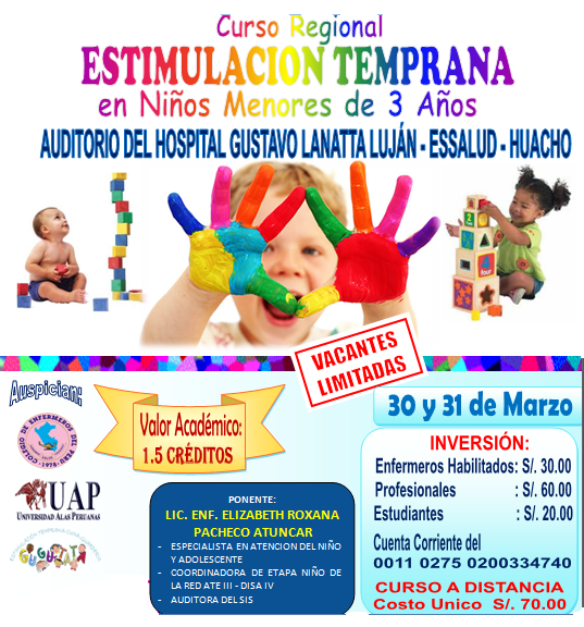 CONSEJO REGIONAL XXIV LIMA PROVINCIAS DEL CEP: CURSO DE ESTIMULACION TEMPRANA