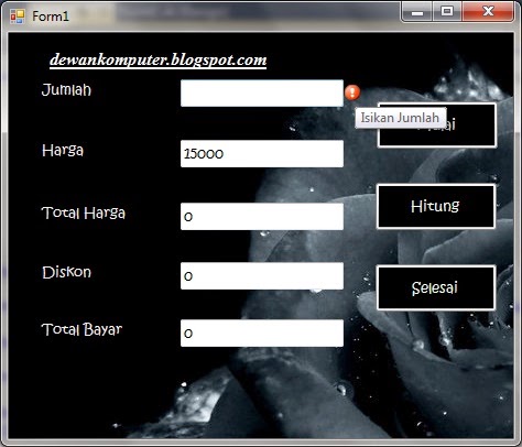 Cara Memberikan validasi dengan ErrorProvider pada VB.NET ~ Dewan Komputer