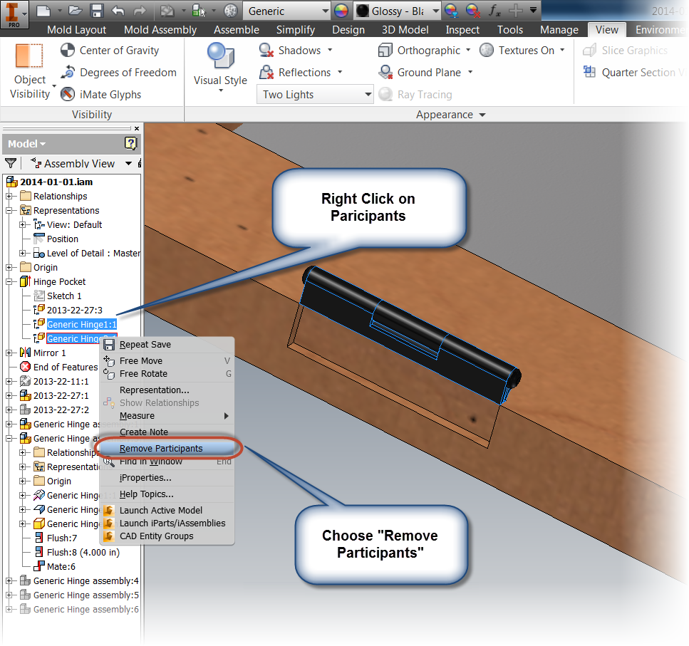 Removing the participants